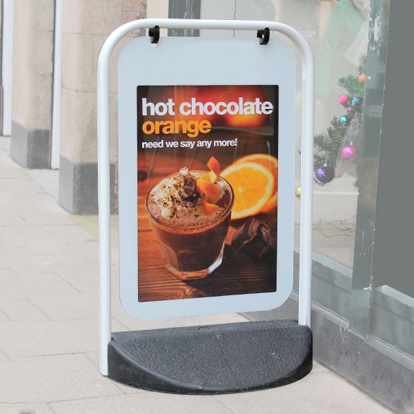 A2 White Poster Swinger Sign Snapframecity